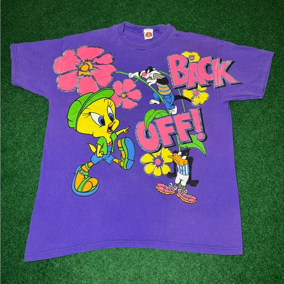 Warner Bros. | Shirts | Crazy 9s Purple All Over Print Tweety Sylvester ...